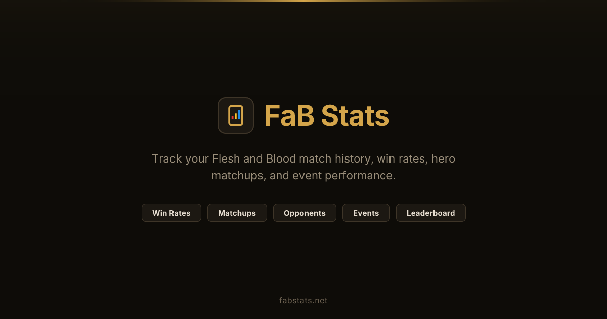 FaB Stats - Flesh and Blood Match Tracker